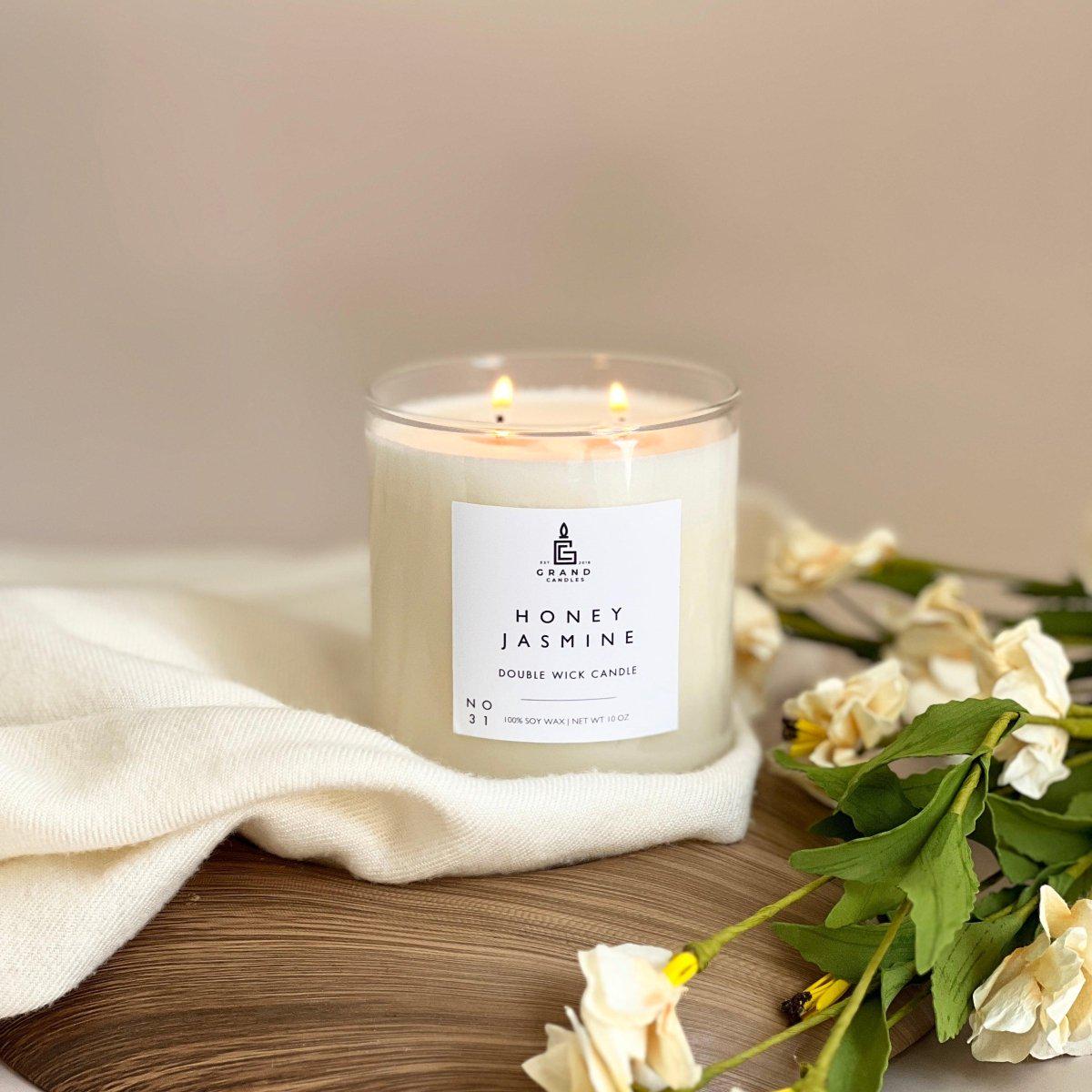 Soy Wax Candle - Honey Jasmine Scented Candle - Floral Scented Candle ...