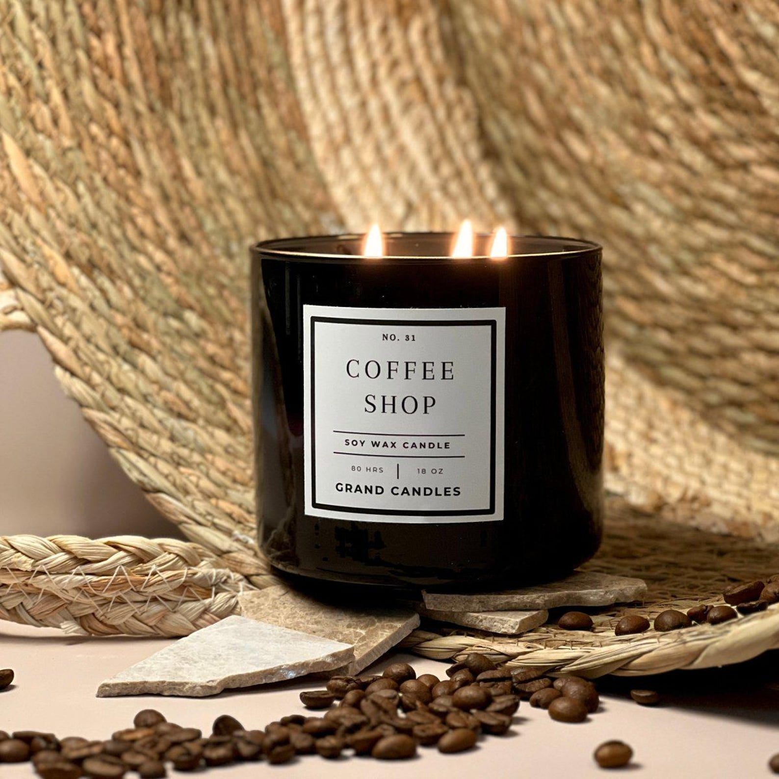 Coffee Shop Candle – Fresh Brewed Coffee Scented Soy Candle, Cozy Home ...