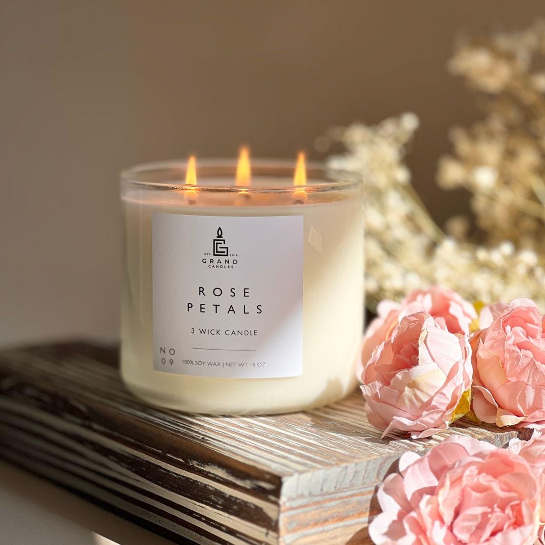 Floral Scented Candle Rose Petals Soy Wax Candle Home Luxury Scented Candle Home Fragrance Gift Idea Etsy