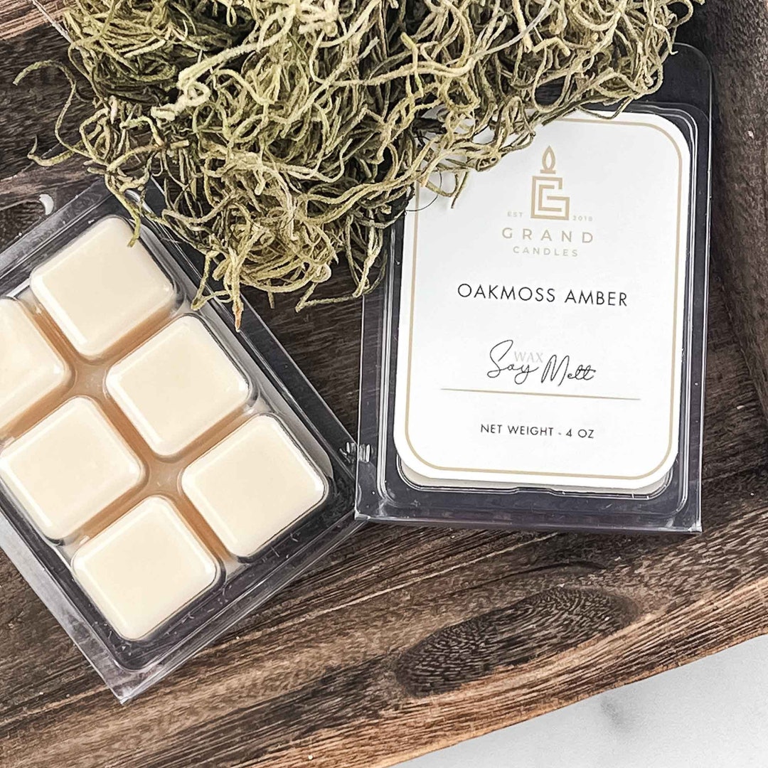 Oakmoss Amber Wax Tart | Handmade Soy Wax Melts for Room Fragrance ...