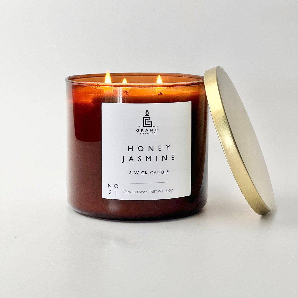 Soy Wax Candle - Honey Jasmine Scented Candle - Floral Scented Candle ...