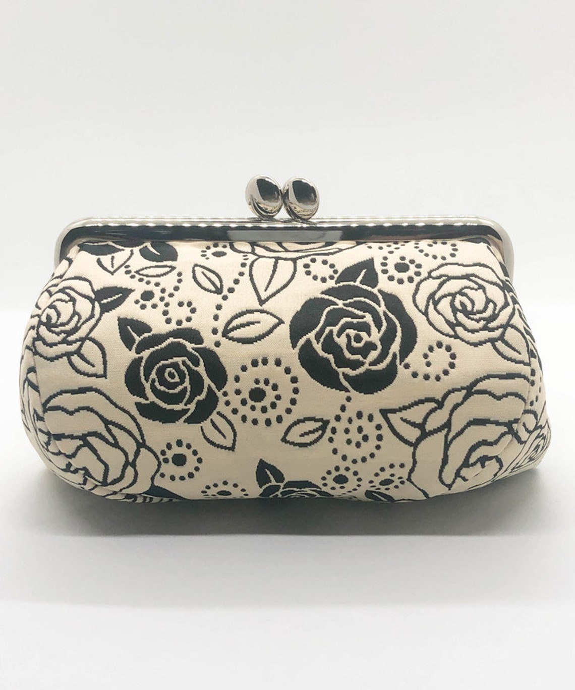 Rose Weaved Metal Clasp Pouch / Kiss Lock Makeup Pouch / Japanese ...