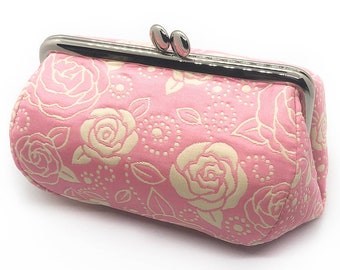 Rose Weaved Metal Clasp Pouch / Kiss Lock Makeup Pouch / Japanese ...