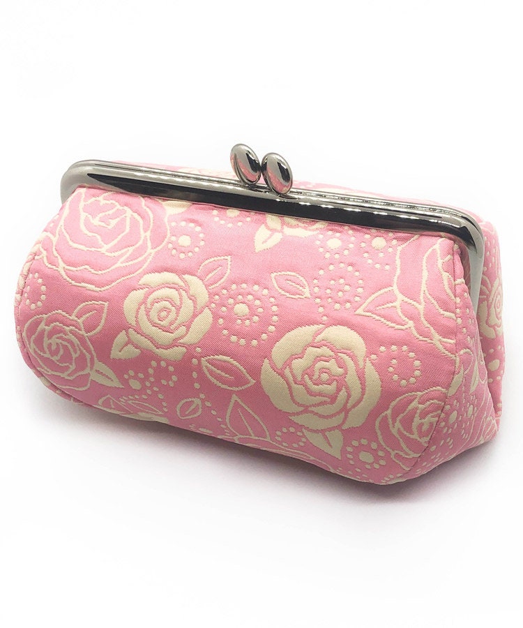 Rose Weaved Metal Clasp Pouch / Kiss Lock Makeup Pouch / Japanese ...