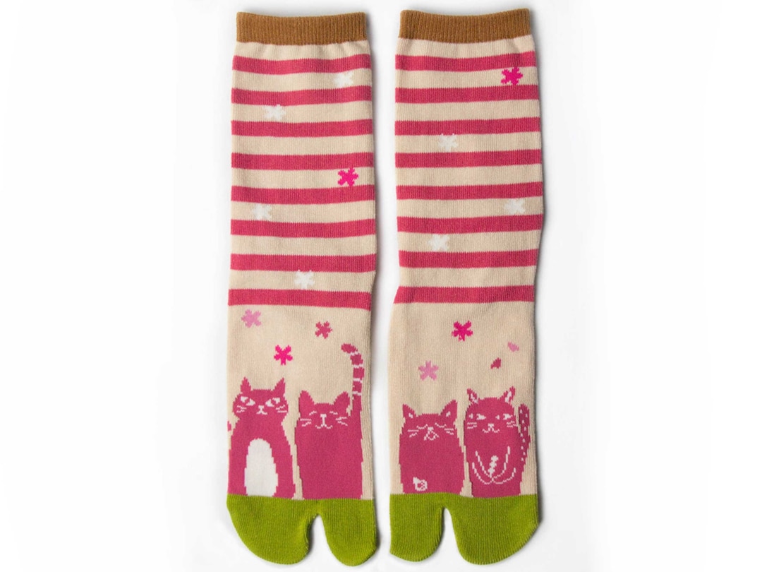 Cute Pink Cat High Quality Tabi Socks 2 Toe Socks / Japanese Style ...