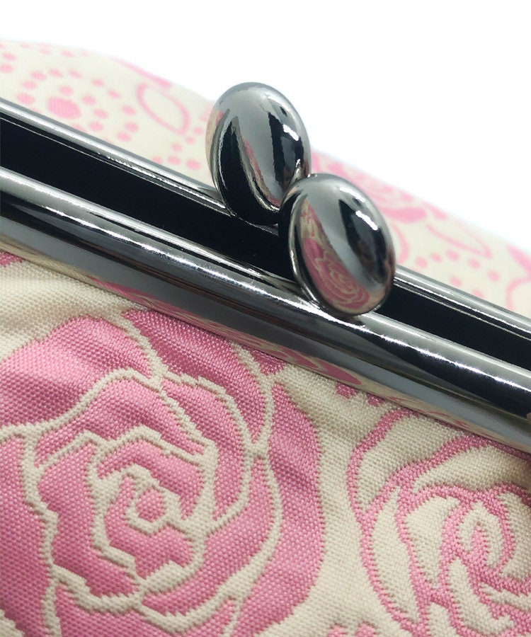 Rose Weaved Metal Clasp Pouch / Kiss Lock Makeup Pouch / Japanese ...