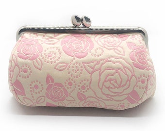 Rose Weaved Metal Clasp Pouch / Kiss Lock Makeup Pouch / Japanese ...