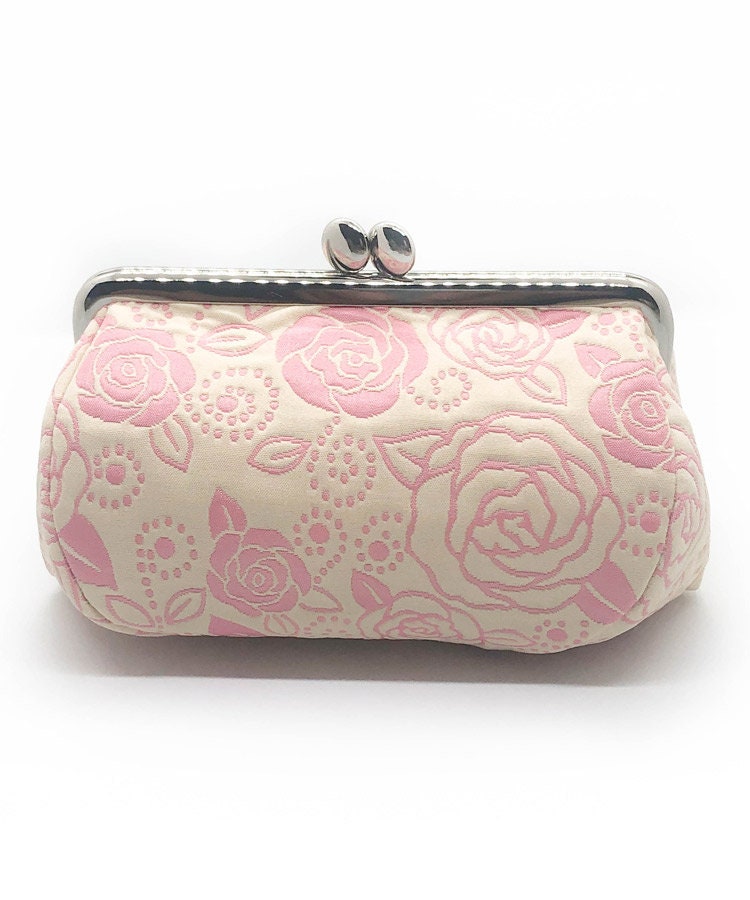 Rose Weaved Metal Clasp Pouch / Kiss Lock Makeup Pouch / Japanese ...