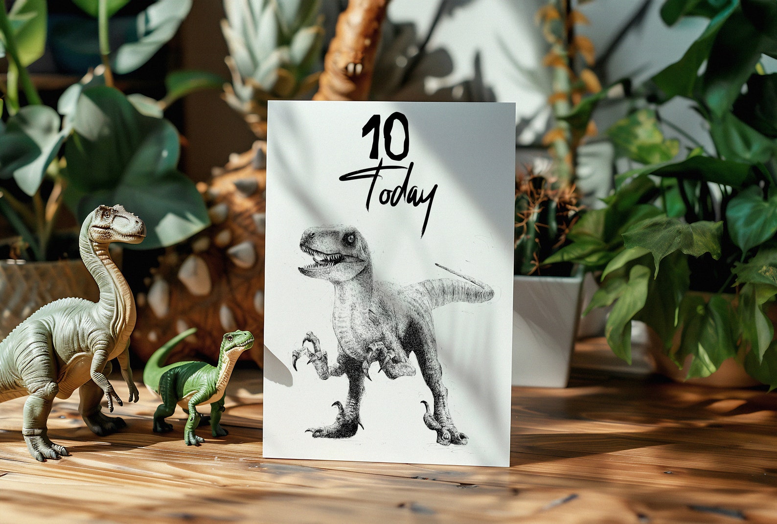 Raptor Personalised Birthday Card, Art, Drawing, 8x6 When Folded, Card ...
