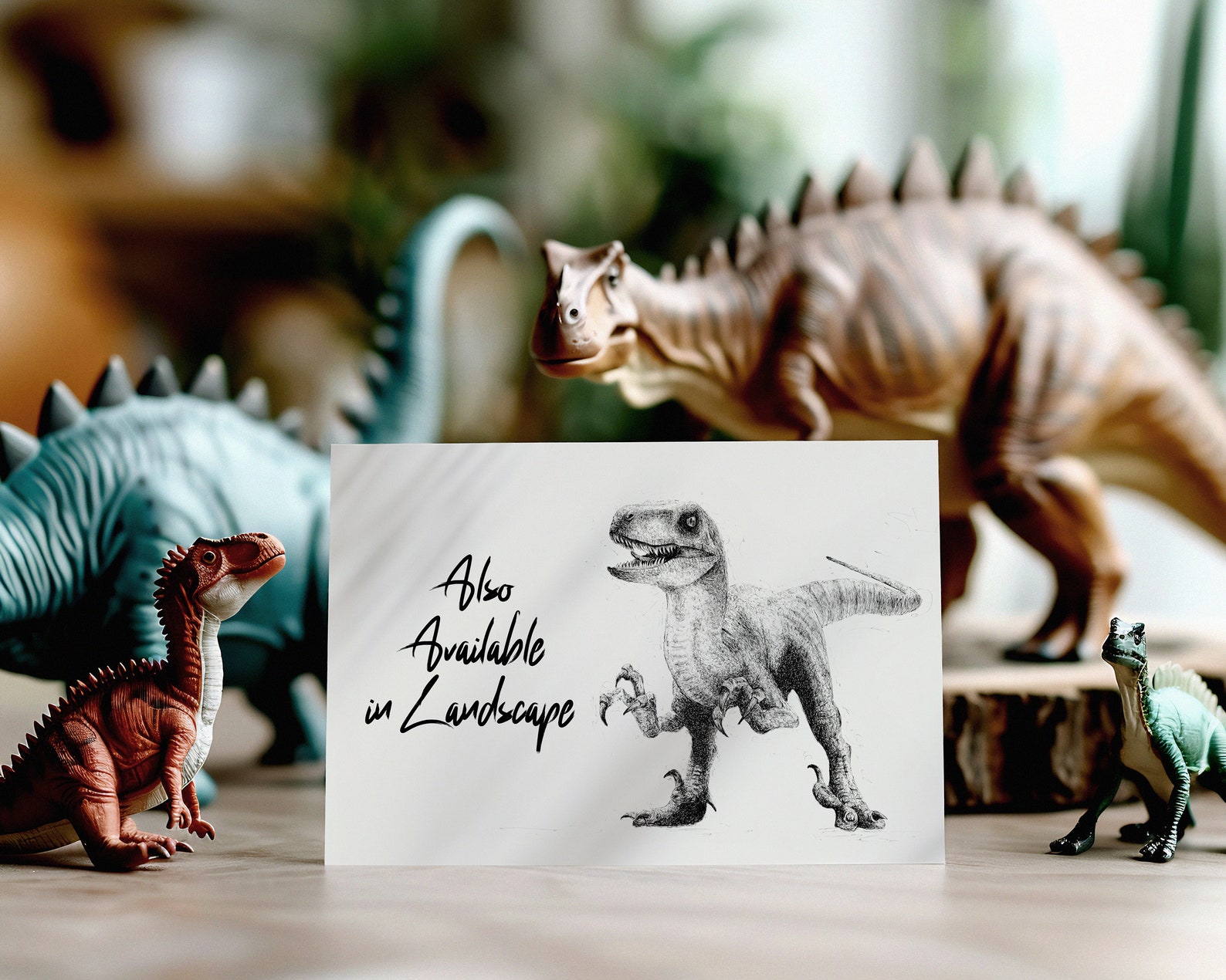 Raptor Personalised Birthday Card, Art, Drawing, 8x6 When Folded, Card ...