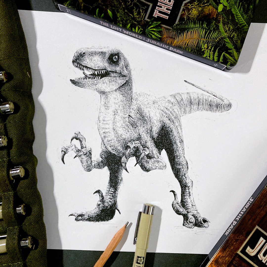 Limited Edition Raptor A4 Prints, Fan Art, Pen Drawing, Art Print, Wall ...