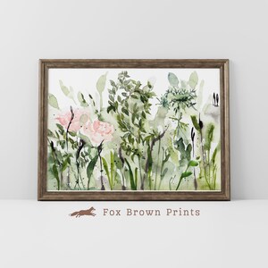 Wild Flower Wall Art of Meadow in Watercolor Nature Wall Art - Etsy