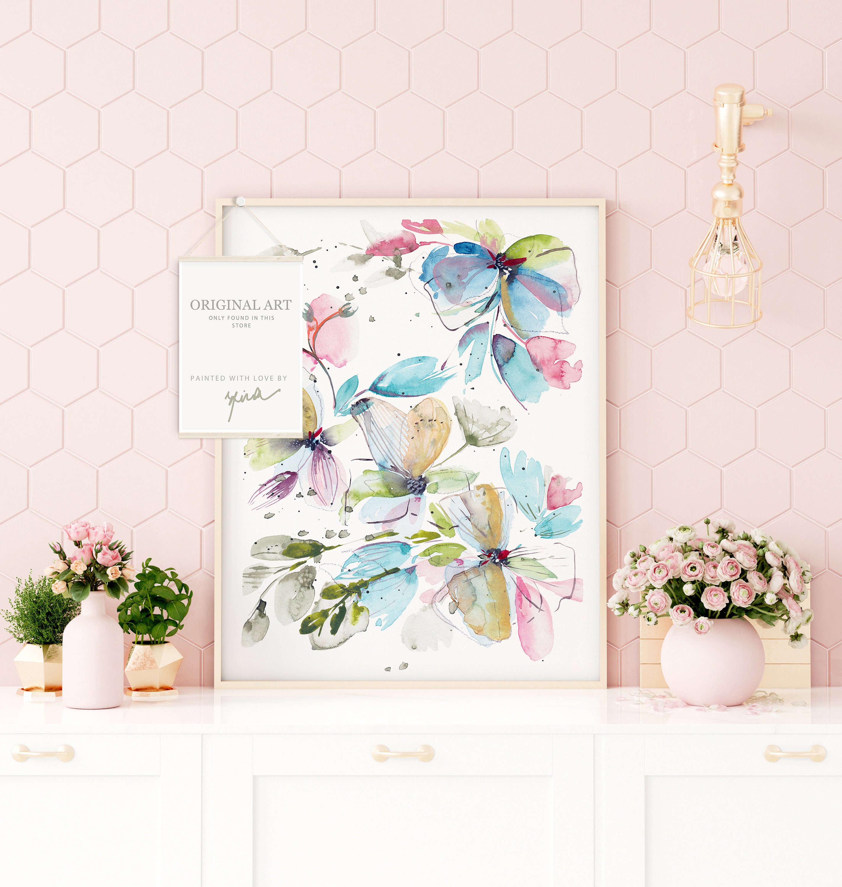 Watercolor Floral Print Set Art Prints Set of Three | Etsy