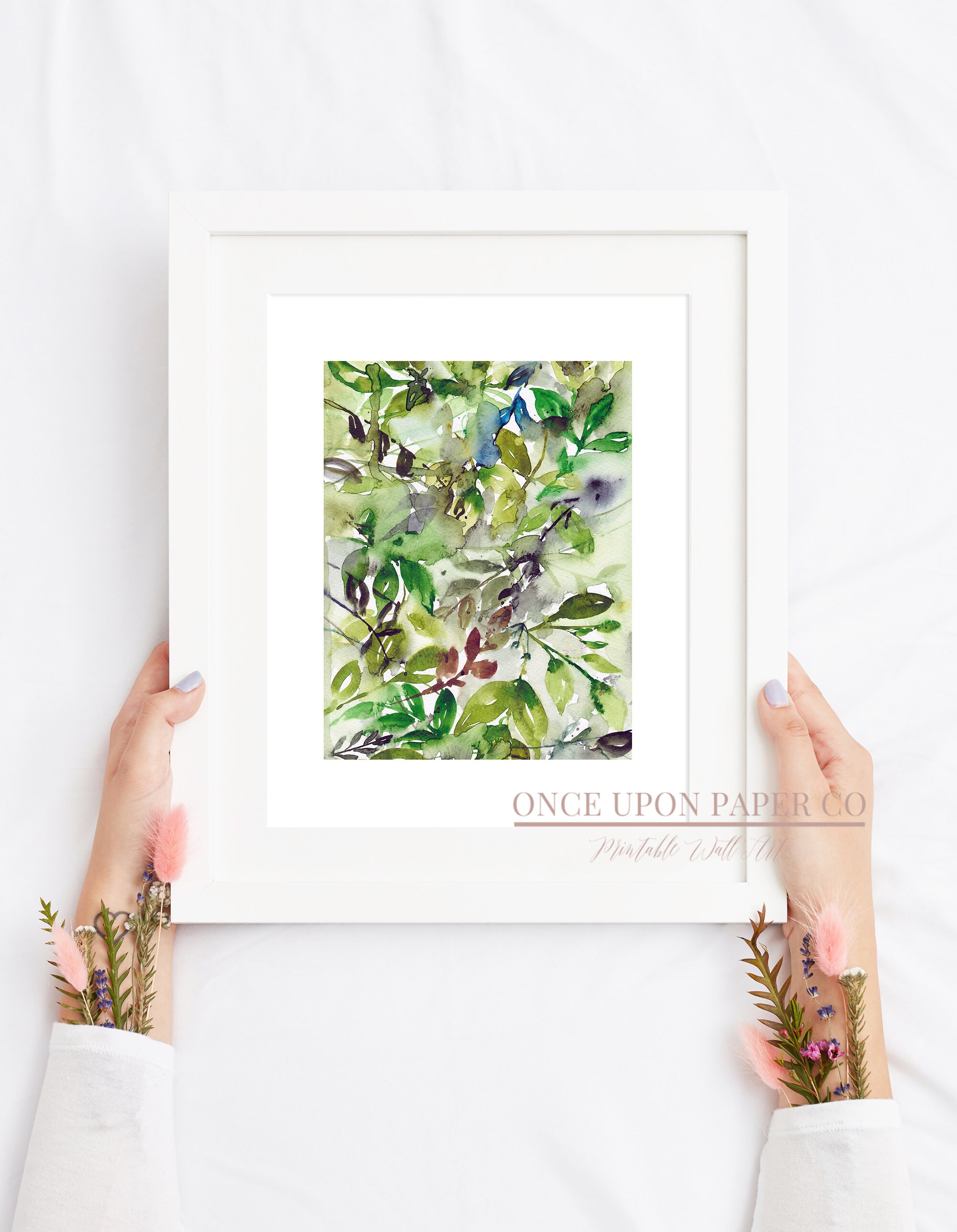 Leaf Print in Watercolor Botanical Print Tropical Leaves | Etsy