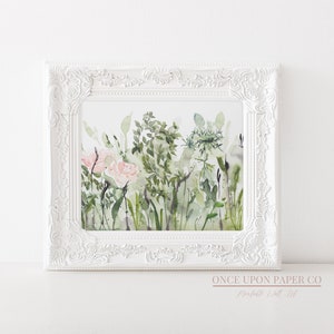 Wild Flower Wall Art of Meadow in Watercolor Nature Wall Art - Etsy
