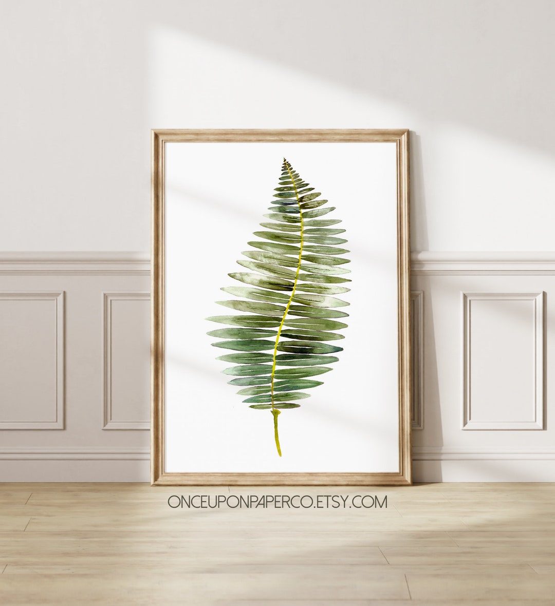 Fern Print Illustration Botanical Watercolor Art, Fern Poster Botanical ...