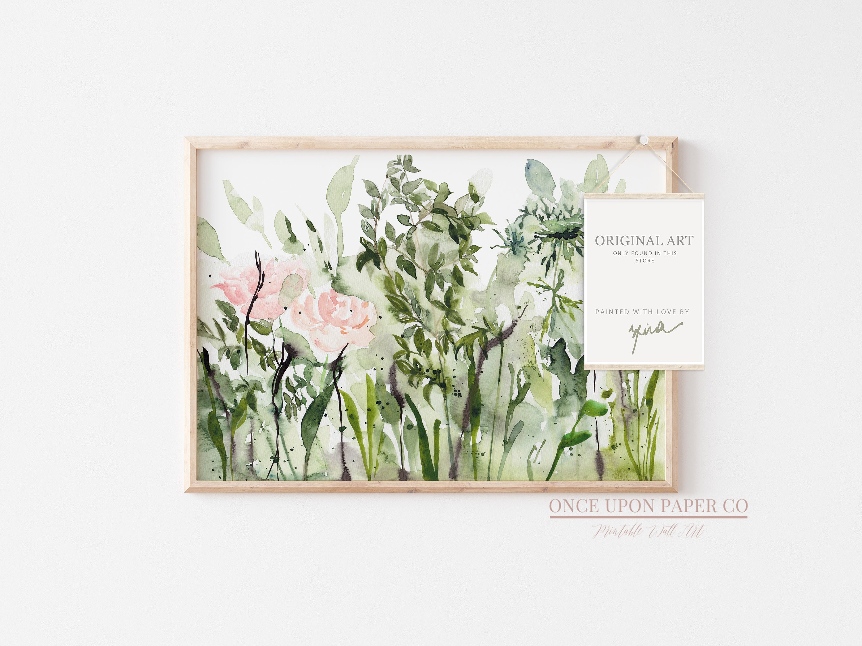 Wild Flower wall art of meadow in watercolor Nature wall art | Etsy