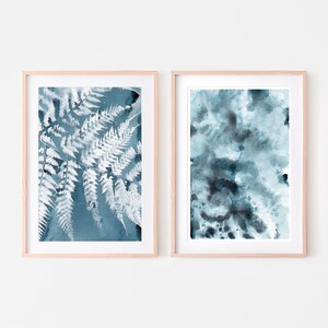 Blue Fern Print in Watercolor, Botanical Print, Tropical Print, Fern ...