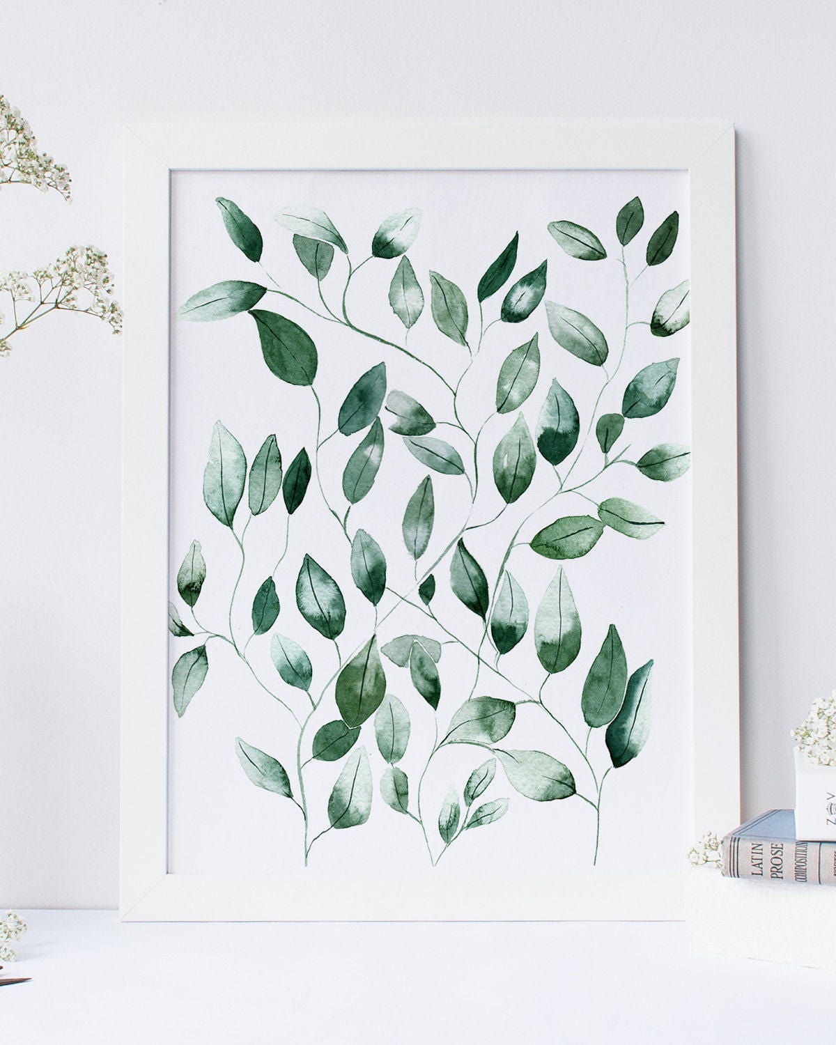 Printable Leaf Art Botanical Print in Watercolour Printable | Etsy
