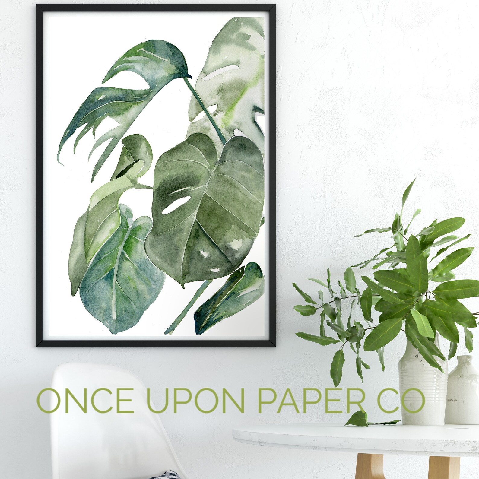 Botanical Print Set of 3 Watercolor Abstract Leaf Prints. - Etsy