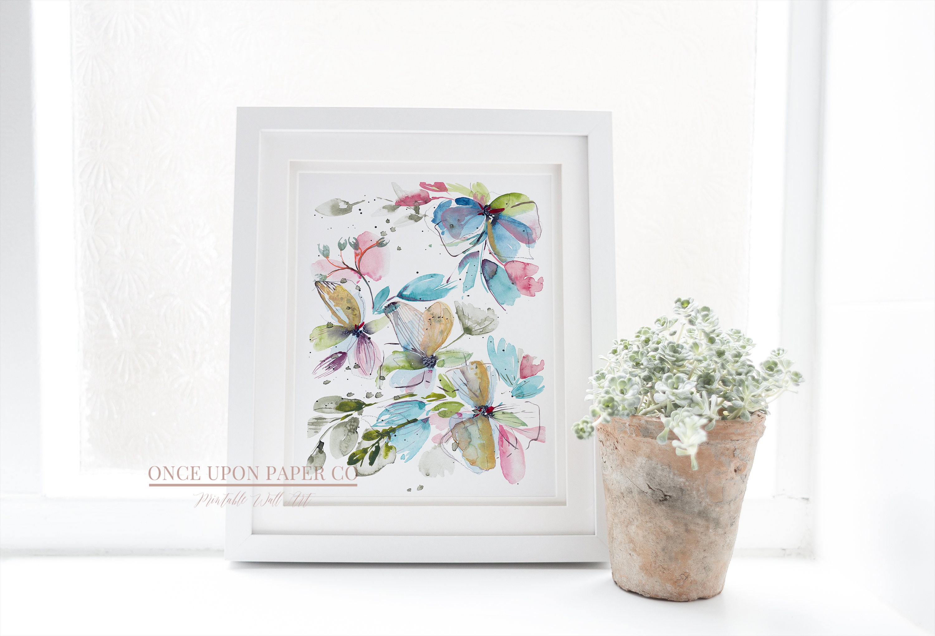 Floral Art Print With Delicate Flowers and an Elegant Feel | Etsy