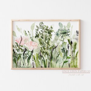 Wild Flower Wall Art of Meadow in Watercolor Nature Wall Art - Etsy