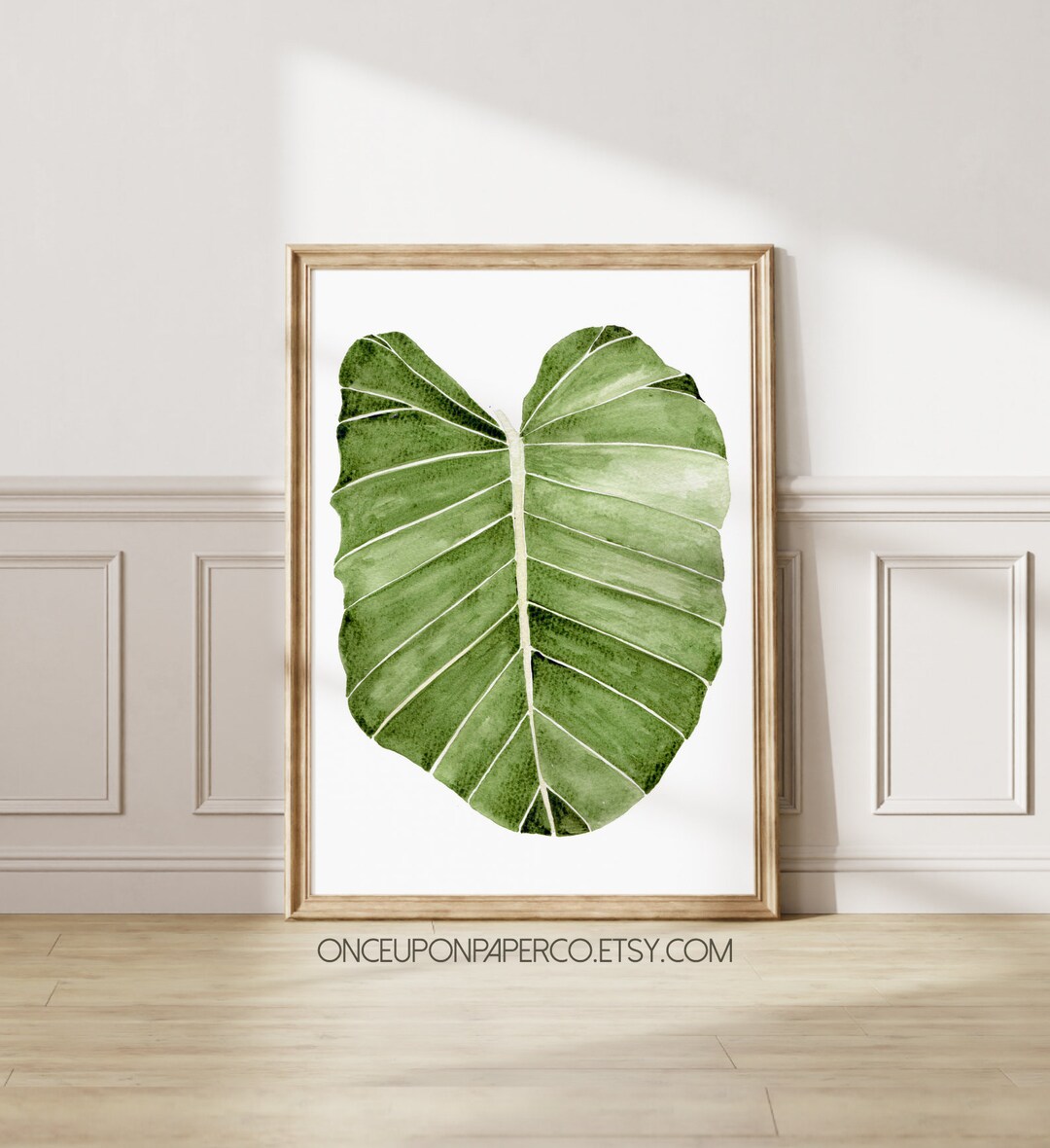 Watercolor Palm Leaf Print: Tropical Green Wall Decor (digital Download ...