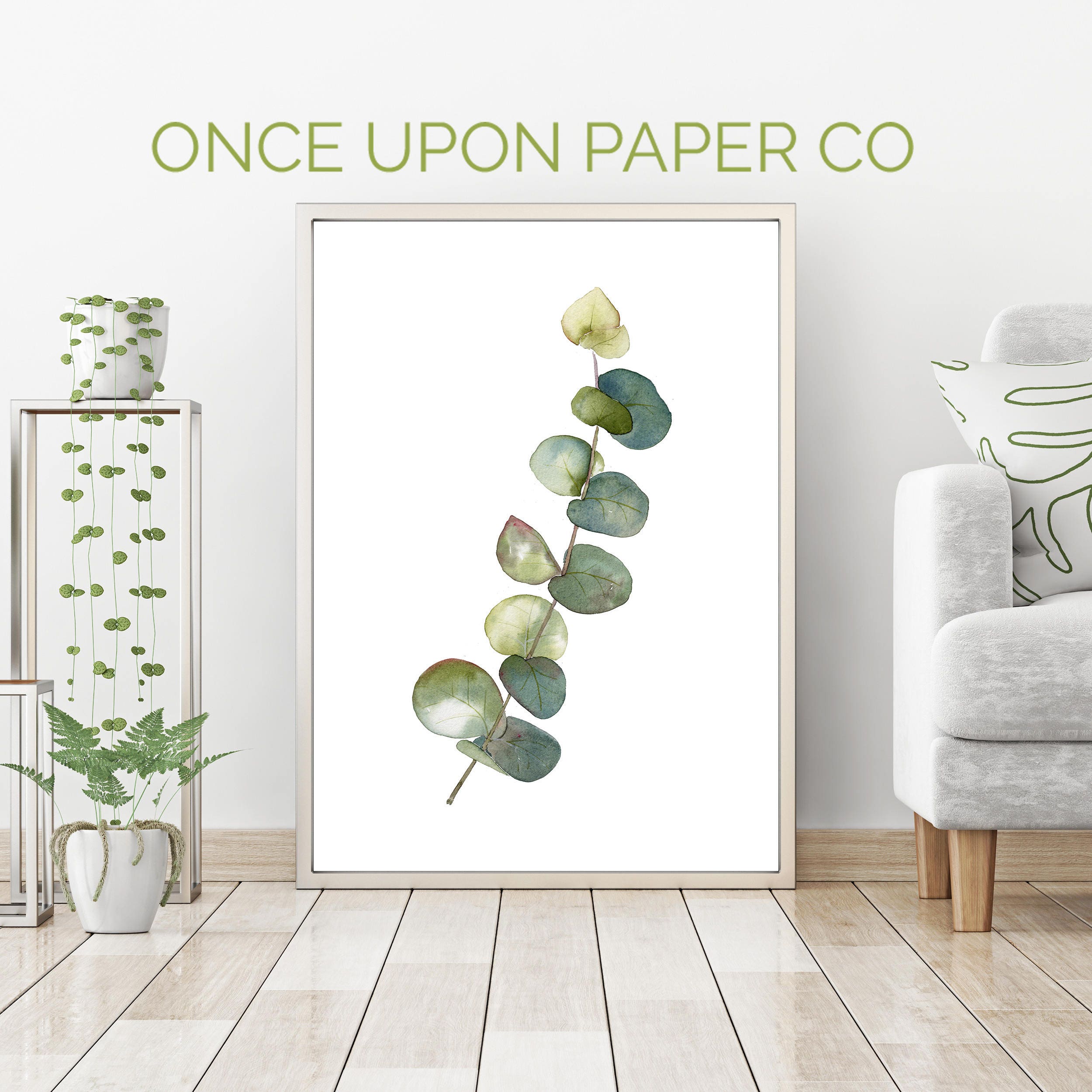 Watercolor Eucalyptus Print Plant Print Eucalyptus Wall Art | Etsy