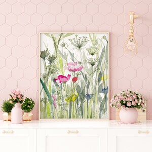 Flower Poster Print of Wildflowers, Garden Wall Art, Garden Lover Gift ...