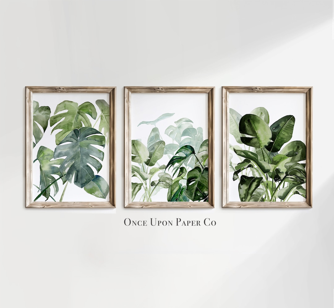 Palm Leaf Print, Botanical Prints, Set of Prints, Set of 3, Botanical ...