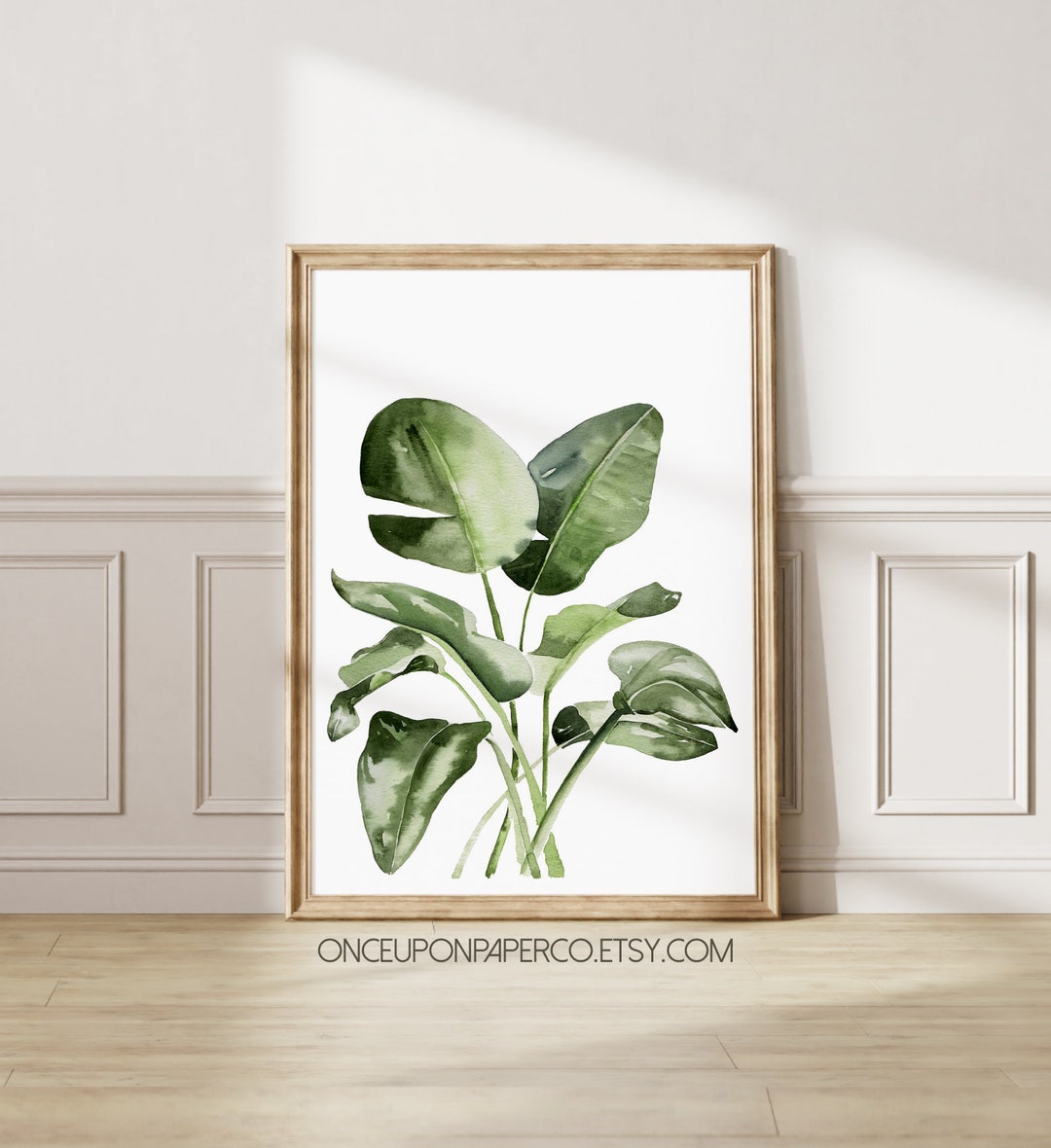 Leaf Print, Watercolor Art, Printable Art, Green Prints, Plant Print ...