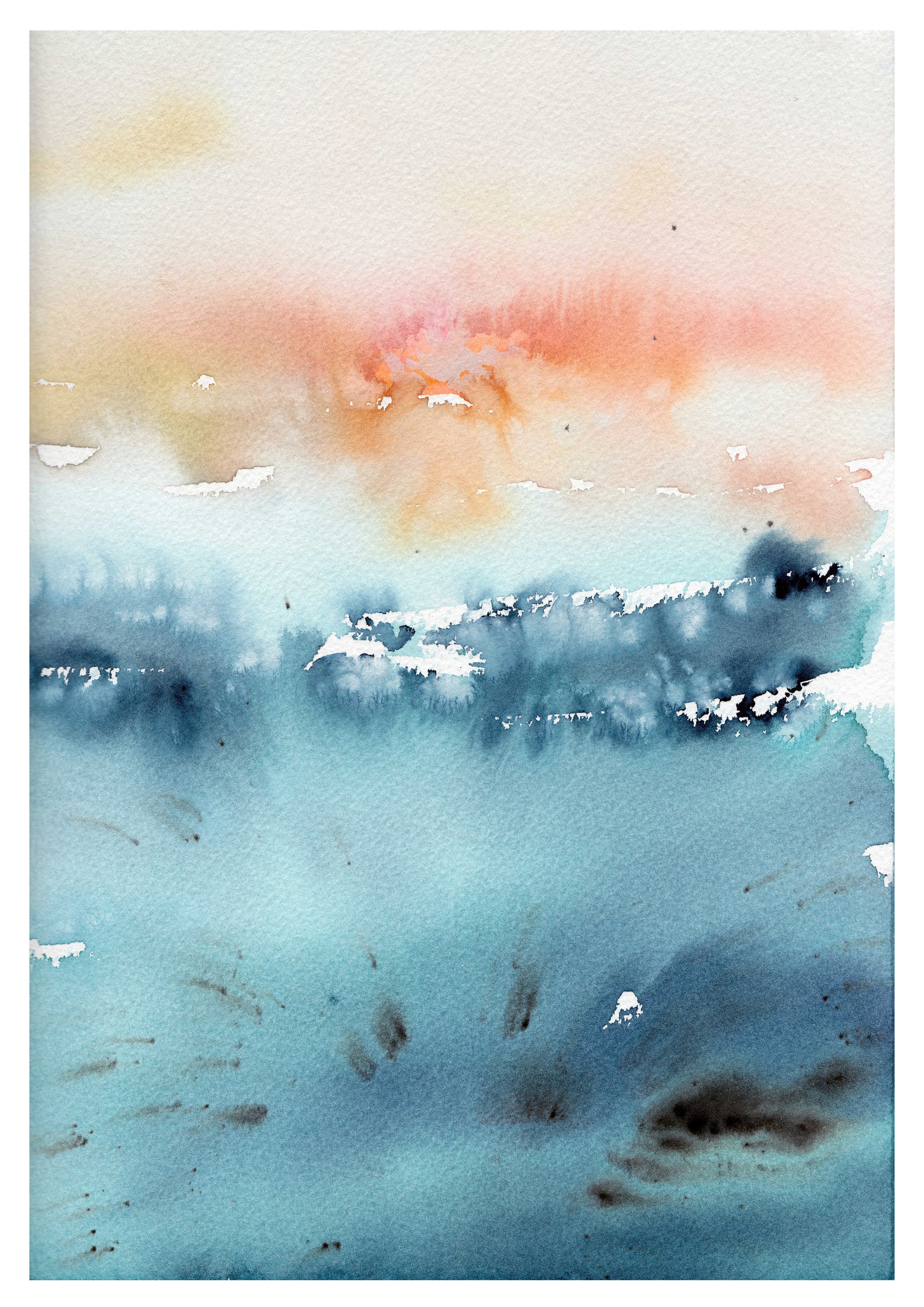 Modern Wall Art Watercolor Art Wall Art Set Abstract Art - Etsy