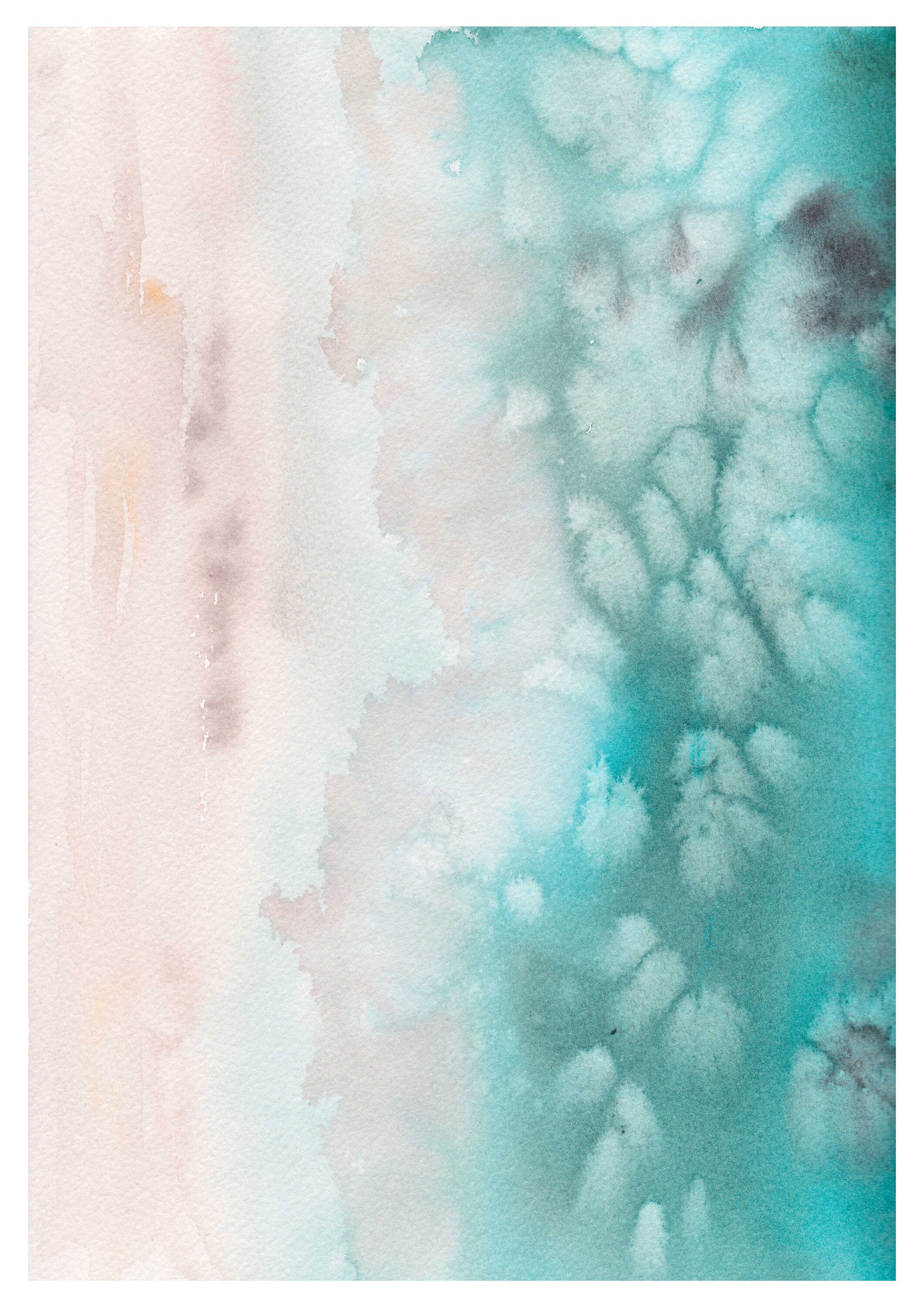Turquoise watercolor ocean art print watercolor art modern | Etsy