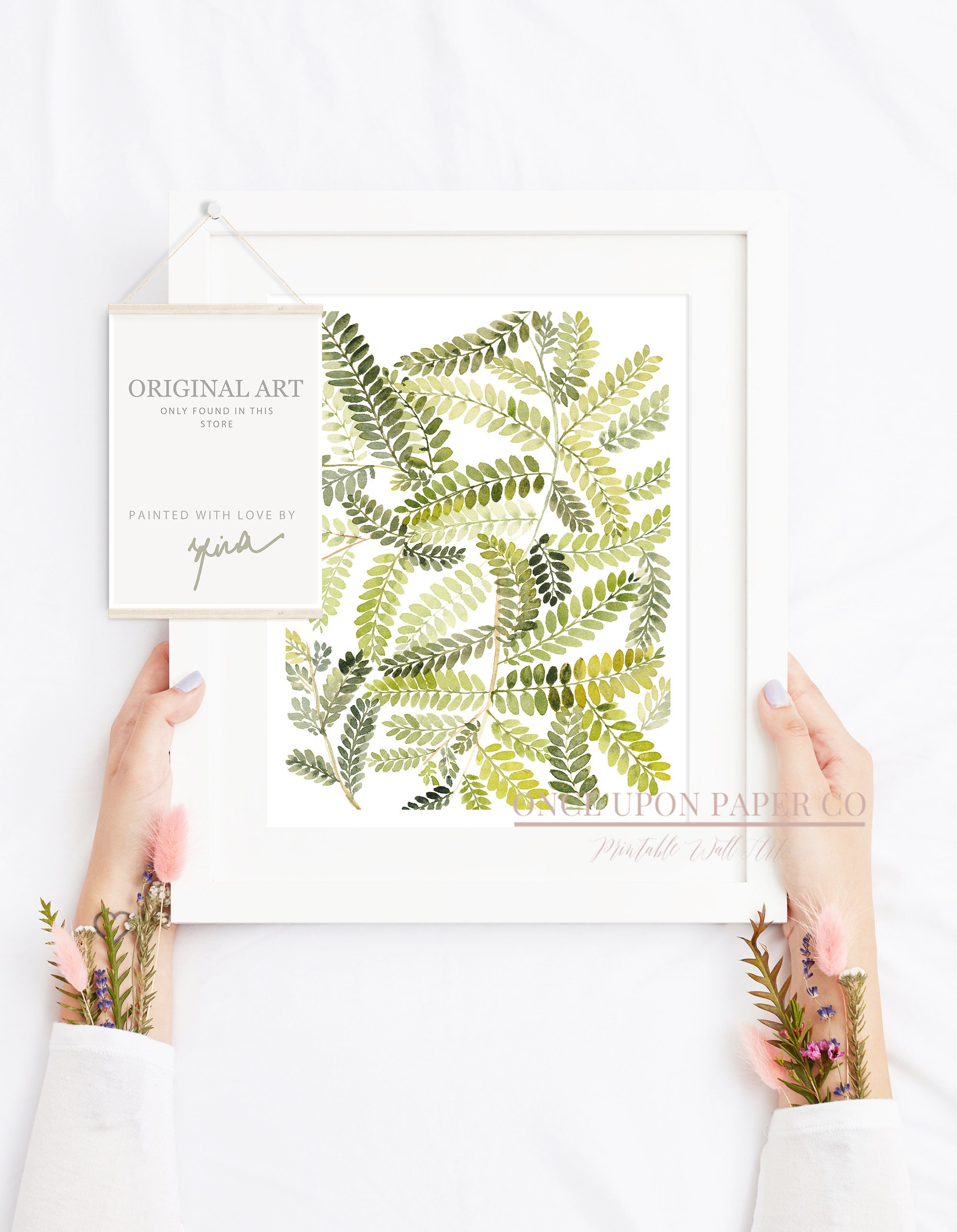 Botanical Print of Plant in Watercolor Leaf Wall Art Leaves | Etsy