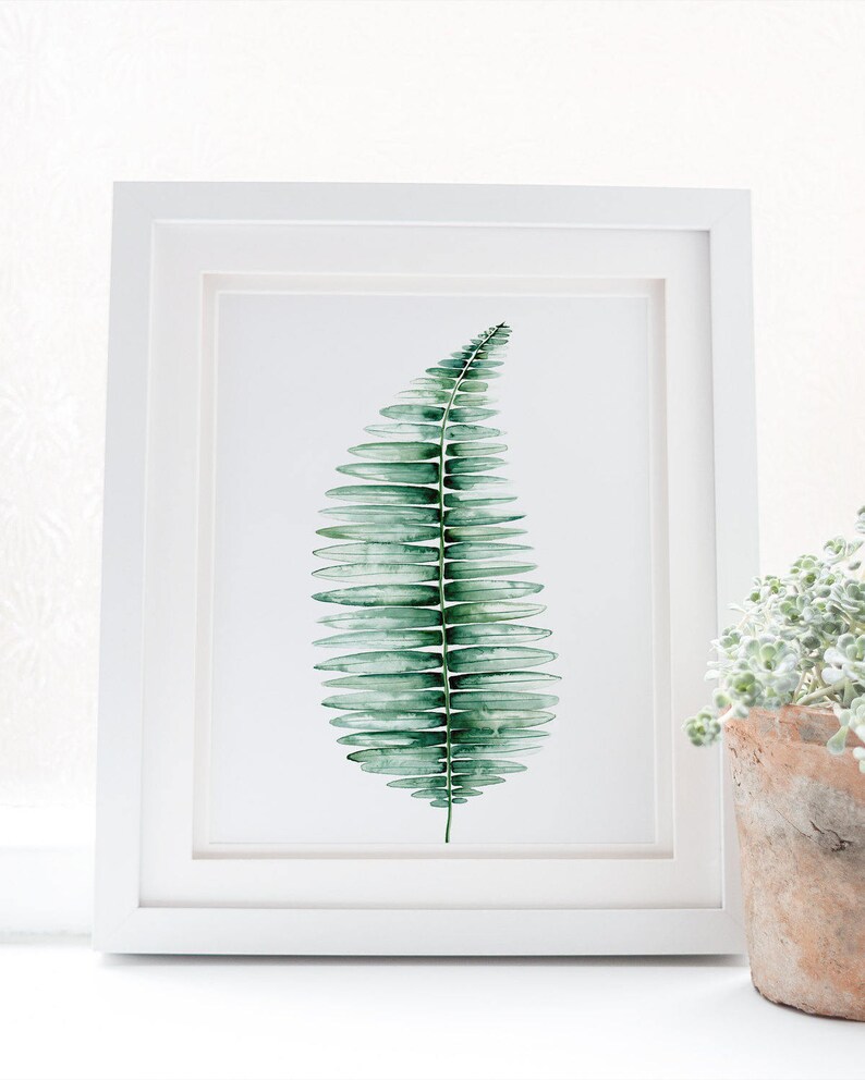 Fern Leaves Palm Print Wall Art Green Tropical Fern Leaf - Etsy Hong Kong