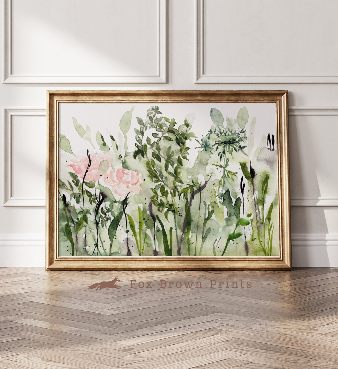 Wild Flower Wall Art of Meadow in Watercolor Nature Wall Art - Etsy