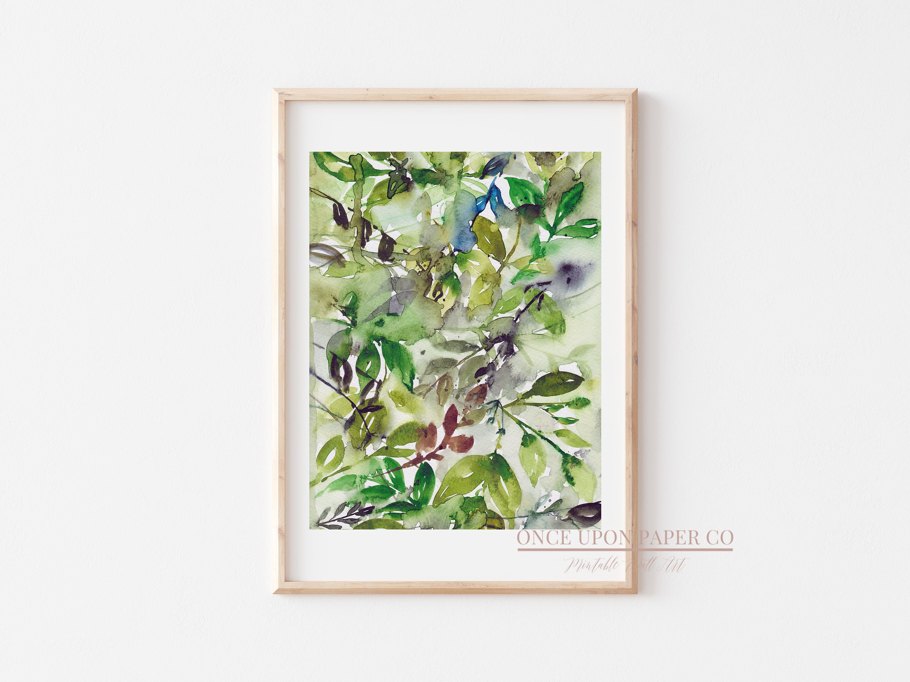 Leaf Print in Watercolor Botanical Print Tropical Leaves | Etsy