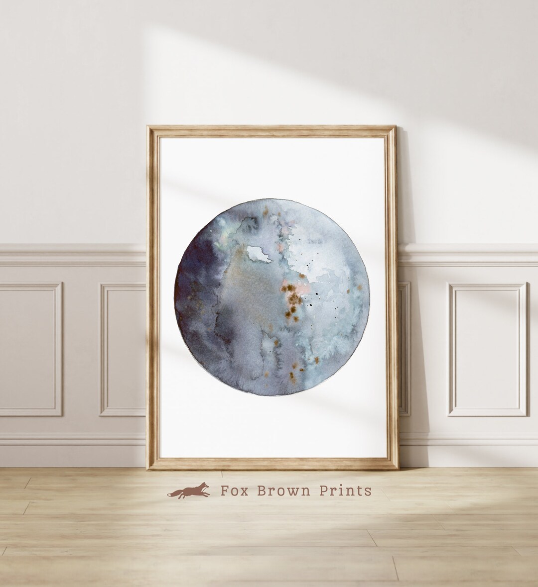Moon Art Nursery Print Gray Galaxy Print Moon Phase Moon - Etsy