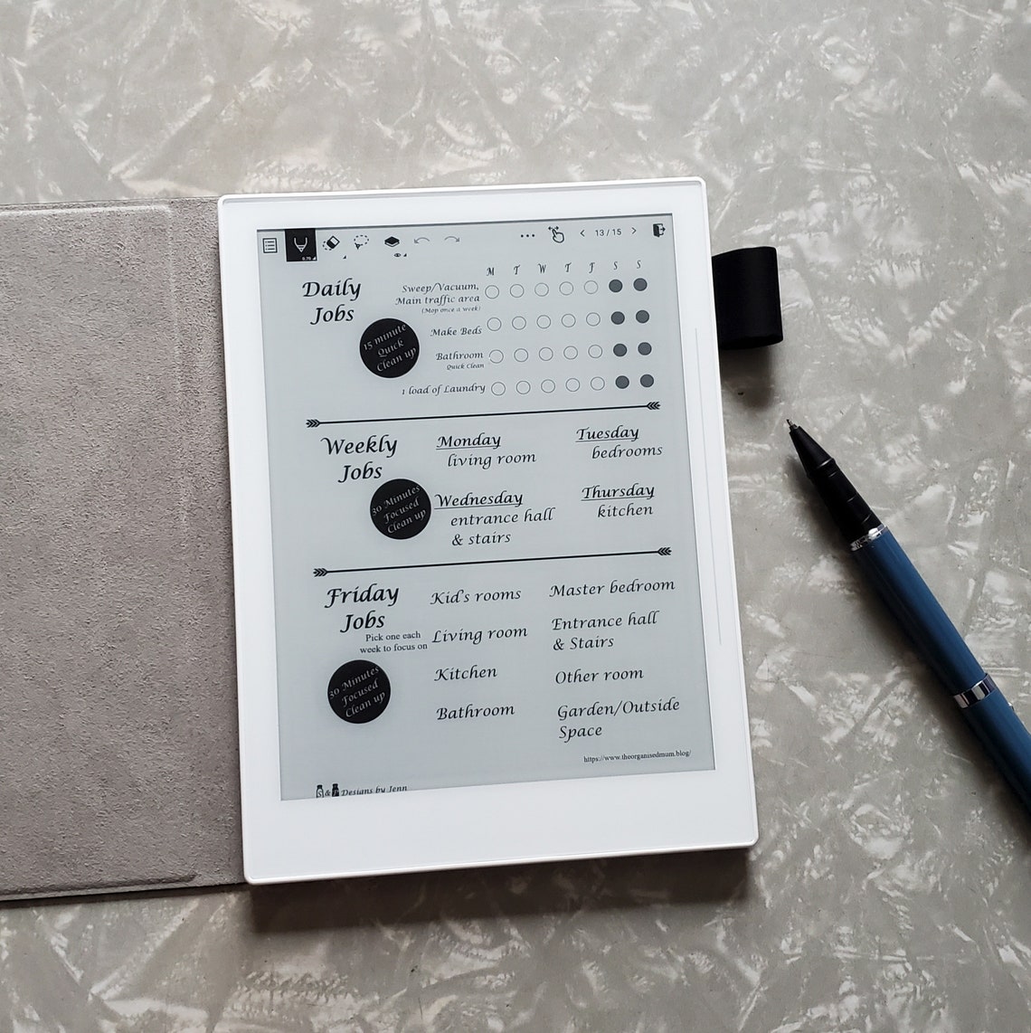 Cleaning Template E-ink supernote, Remarkable - Etsy