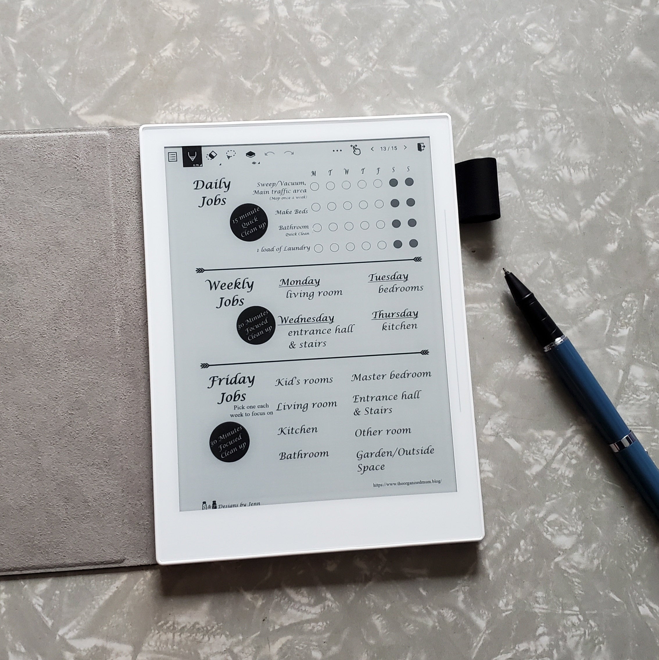 Cleaning Template E-ink supernote, Remarkable - Etsy