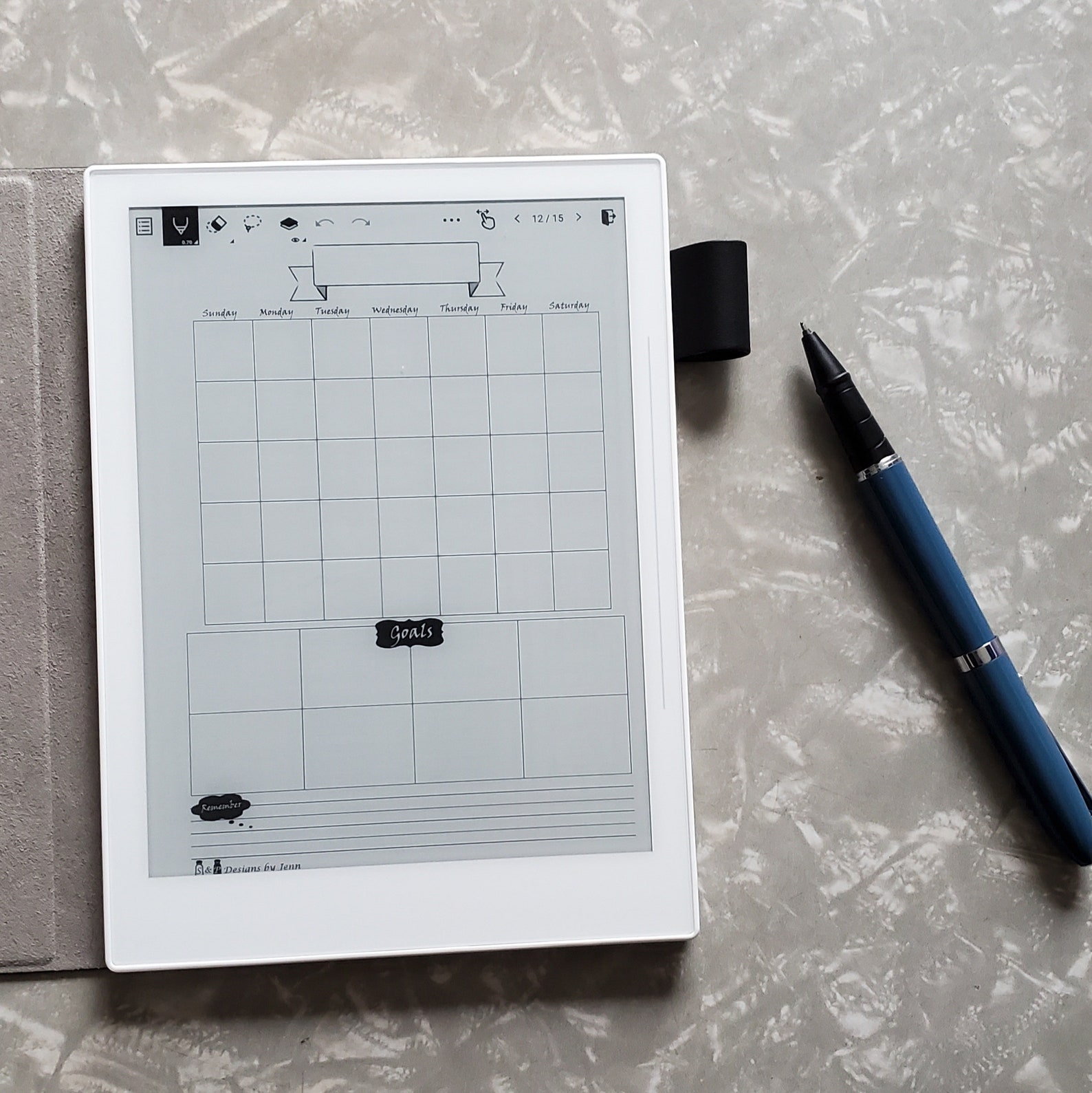 Undated Planner Template E-ink (supernote, Remarkable) - Etsy
