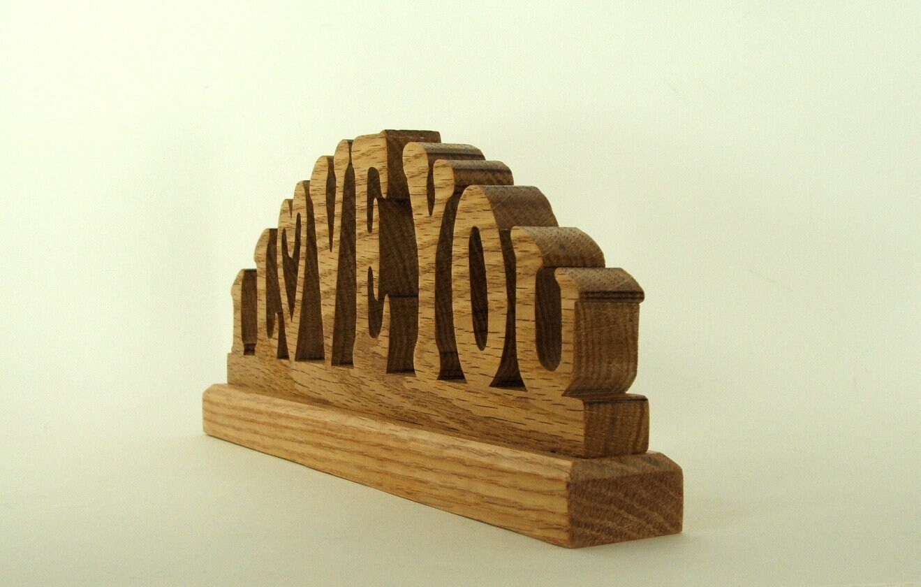 I LOVE YOU Wood Sign Ready for Your Desk or Shelf | Etsy