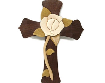 Intarsia Wood Cross | Etsy