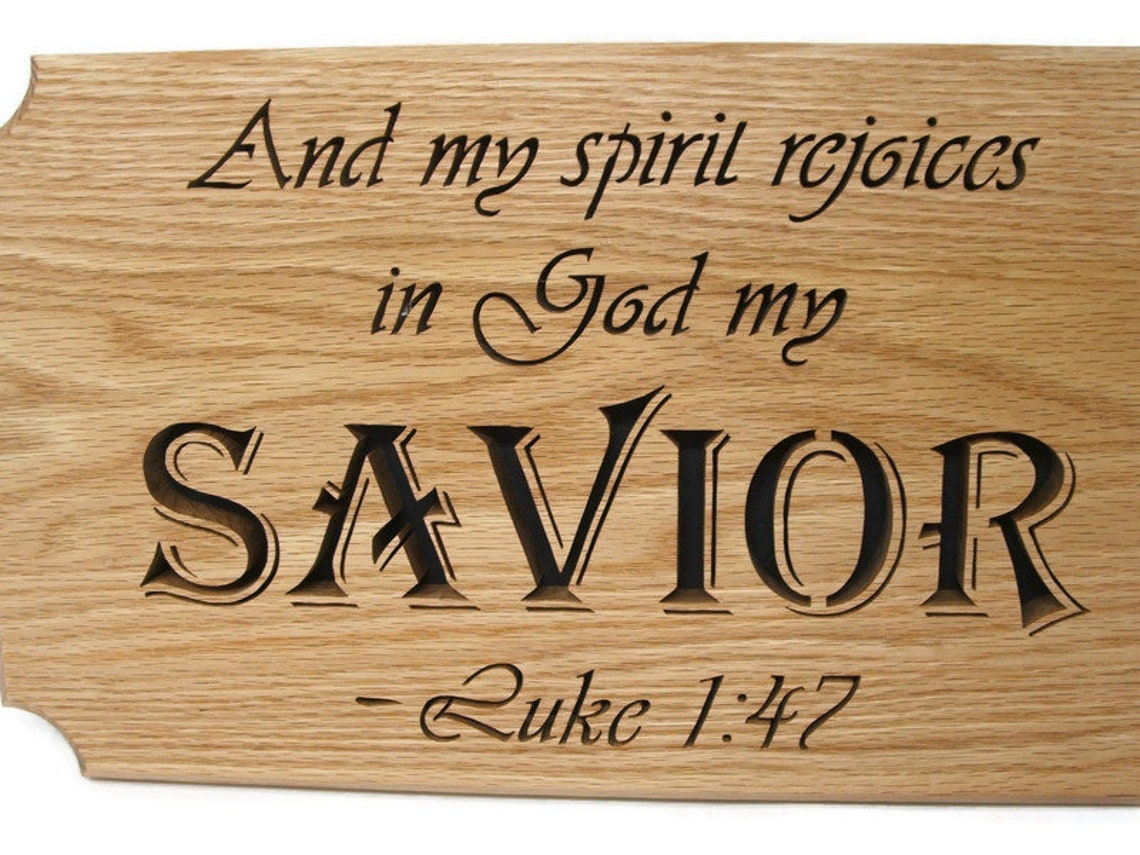 My Spirit Rejoices in God My Savior. Luke 1:47 Handmade Bible - Etsy