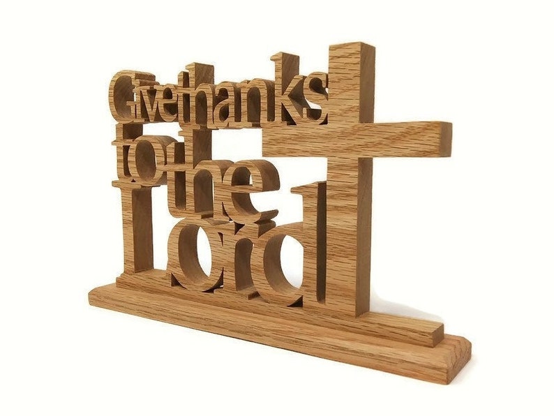 Give Thanks to the Lord Wood Bible Sign Thanksgiving Table - Etsy