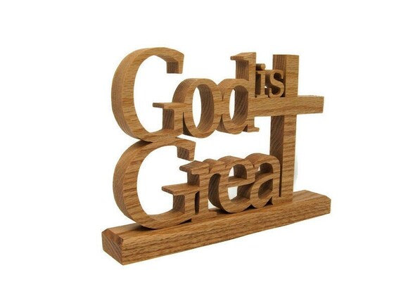 God is Great Wood Art Christian Sign for Desk Shelf of - Etsy