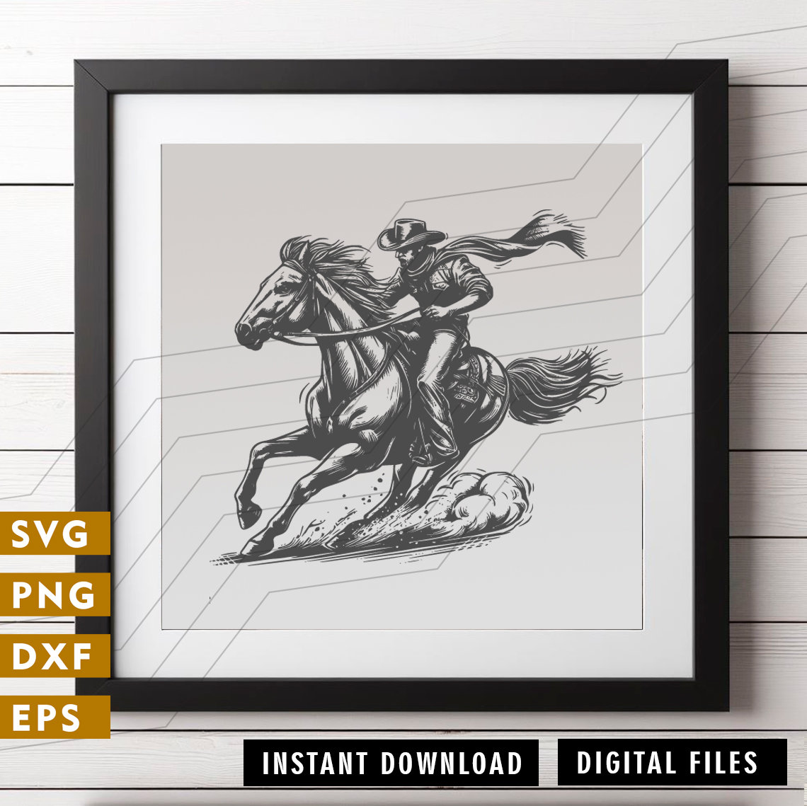 Cowboy and Horse Art Print Western Decor Cowboys Wall Art - Etsy