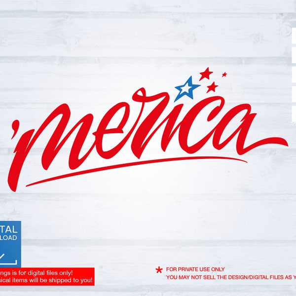 Merica Svg, Merica Hand Lettered Svg, Patriotic Svg, 4th of July ...