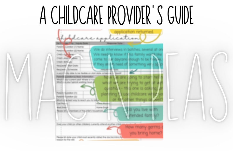 Daycare Enrollment Application - PDF & Editable Word | A Childcare ...