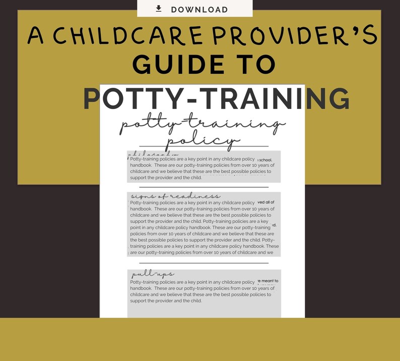 Potty Training Policies Editable Word & PDF A Childcare Provider's ...